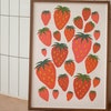 Strawberries Wall Art, Strawberry Poster Kitchen Decor, Funky Fruit ...