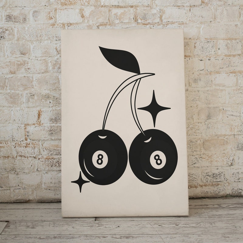 Cherry With 8ball Wall Art - Etsy