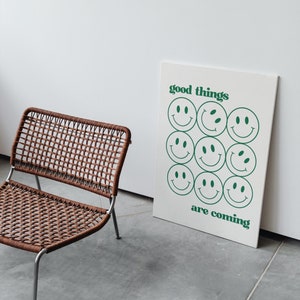Good Things Are Coming Poster, Green Positive Thinking Wall Art ...
