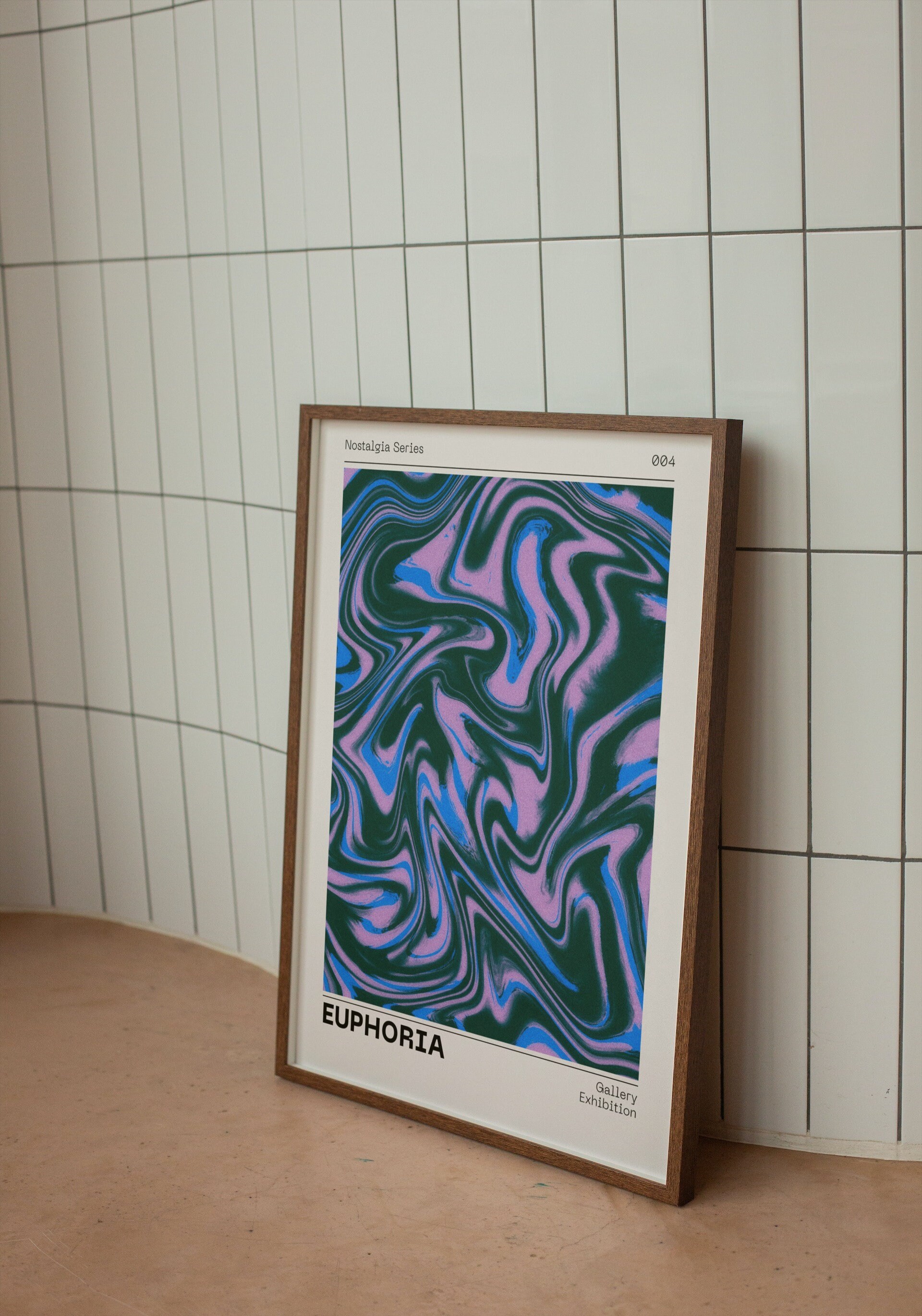 Euphoria Aura Poster, Retro Gradient Poster, Purple Blue Grainy ...