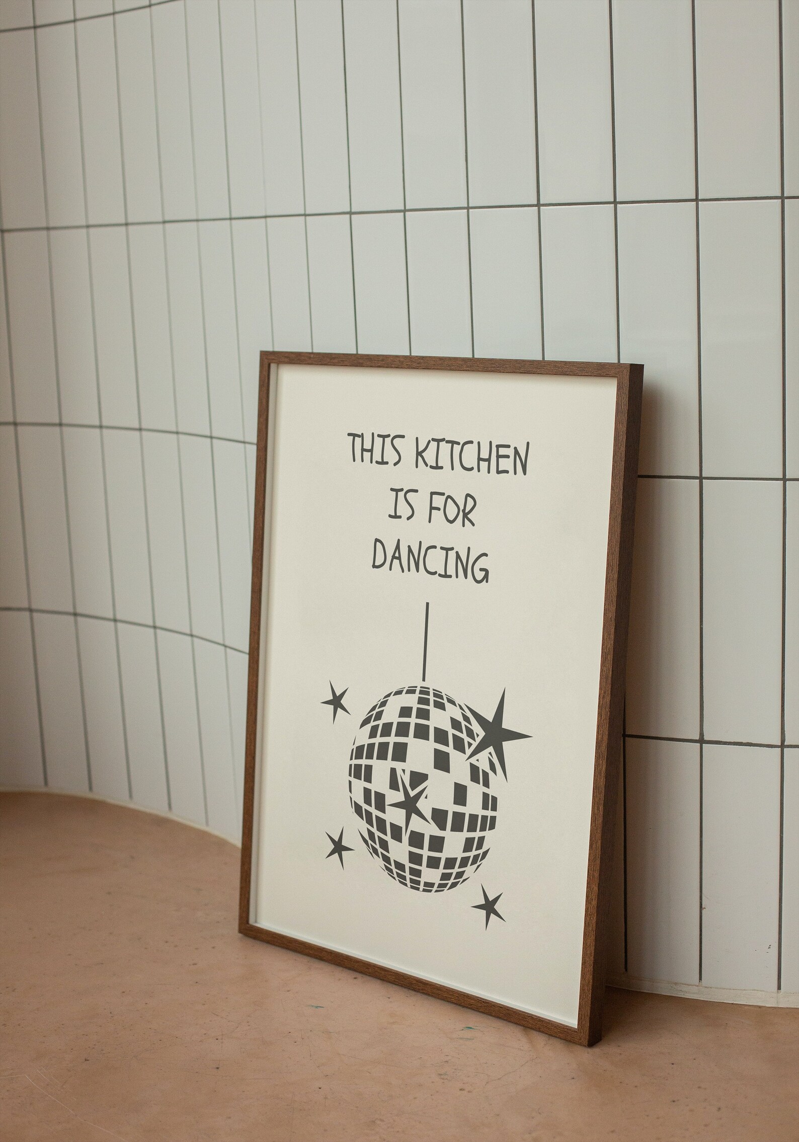 This Kitchen is for Dancing Print, Disco Ball Wall Art, Kitchen Decor ...