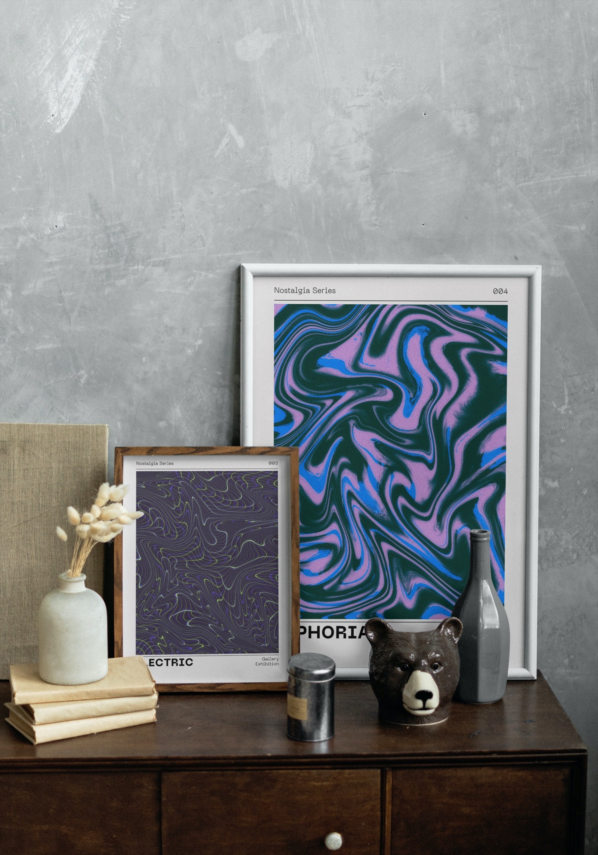 Euphoria Aura Poster, Retro Gradient Poster, Purple Blue Grainy ...