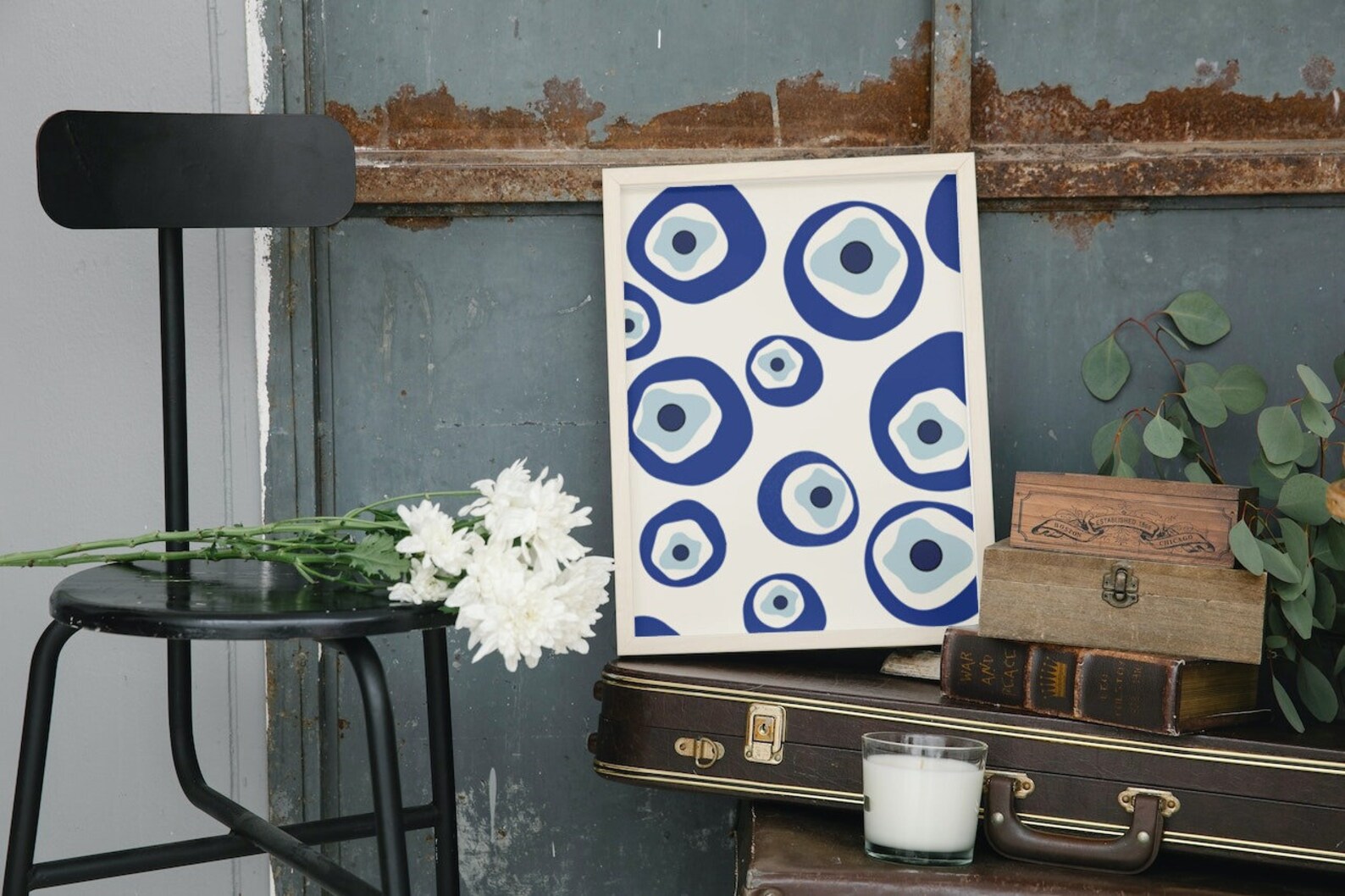 Evil Eye Art Print Evil Eye Poster Blue Evil Eye Protection Printable ...