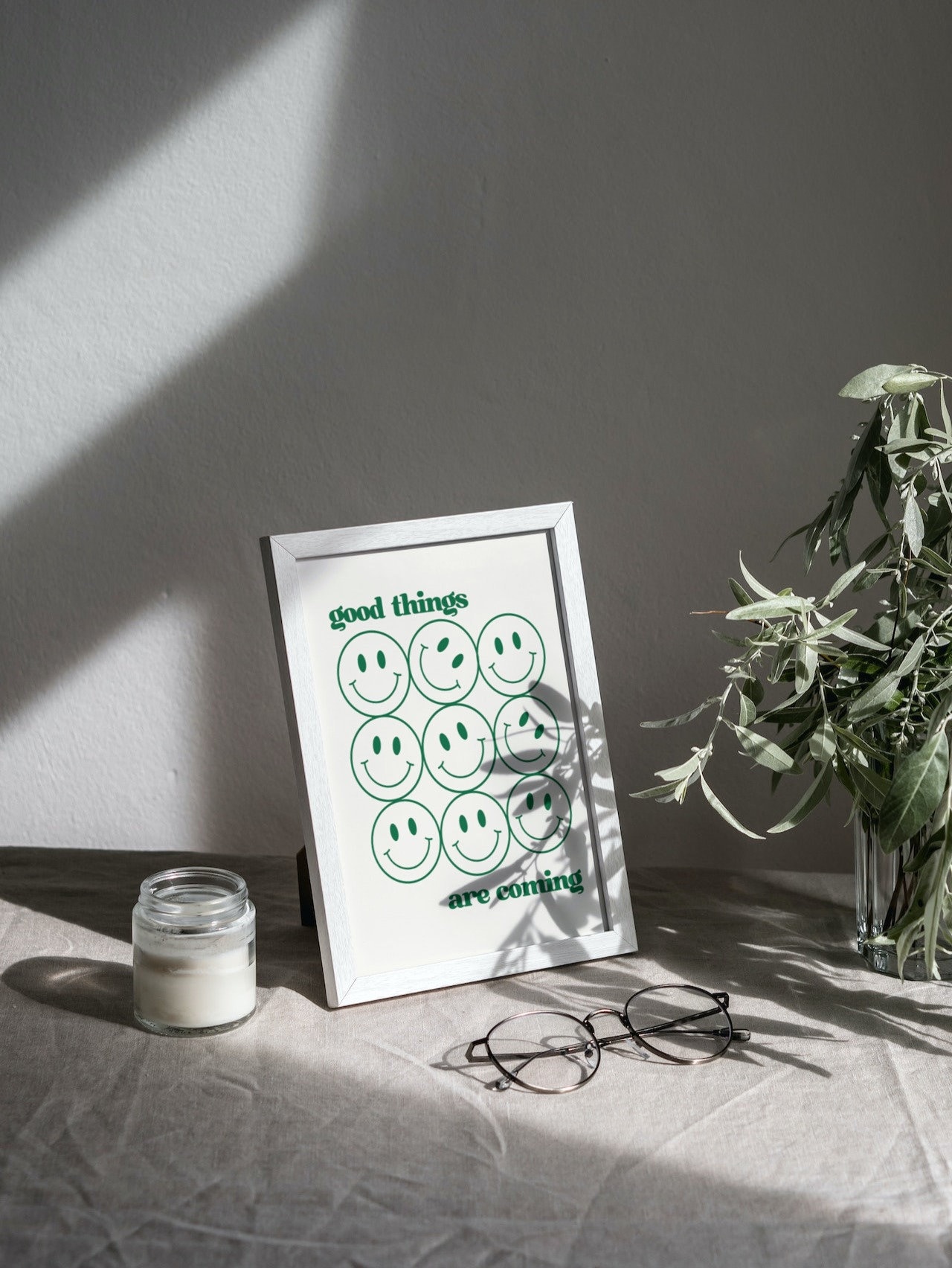 Good Things Are Coming Poster, Green Positive Thinking Wall Art ...
