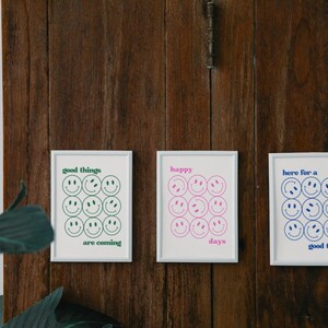 Here for A Good Time Poster, Blue Positive Thinking Wall Art, Aesthetic ...