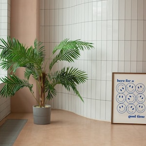 Here for A Good Time Poster, Blue Positive Thinking Wall Art, Aesthetic ...