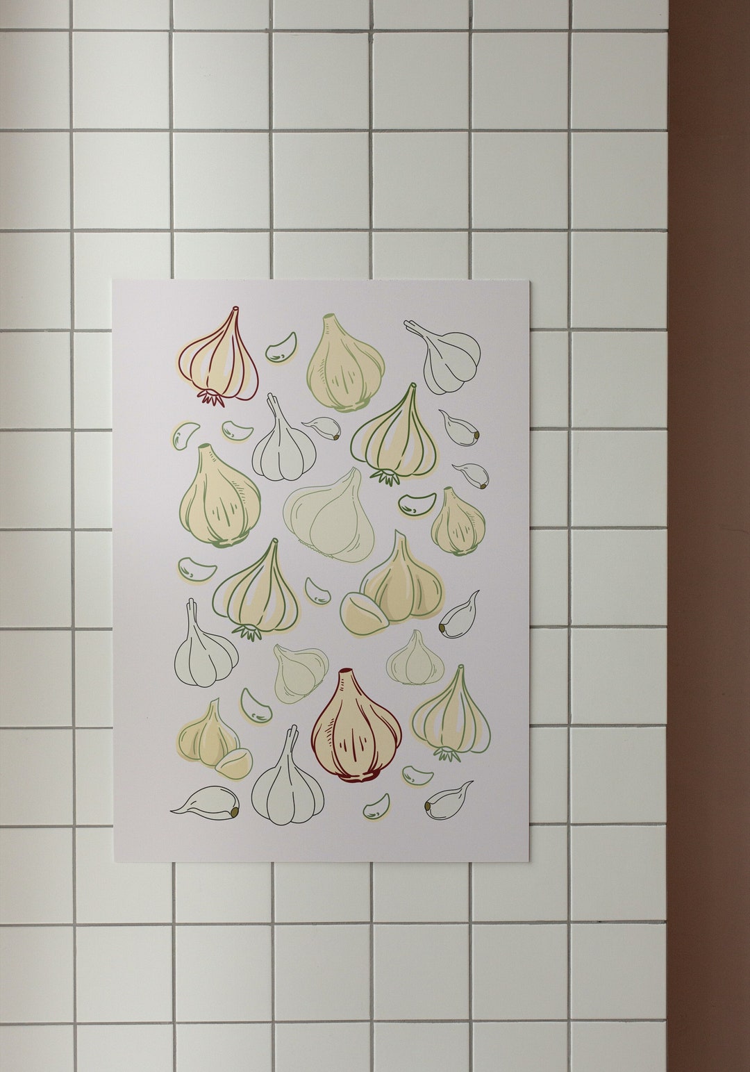 Garlic Wall Art, Garlic Girl Poster Kitchen Decor, Funky Vegetable ...