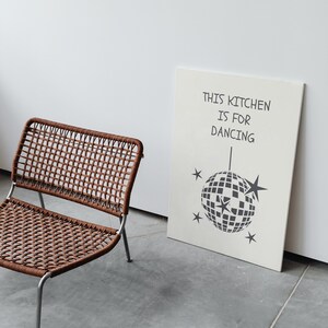 This Kitchen is for Dancing Print, Disco Ball Wall Art, Kitchen Decor ...
