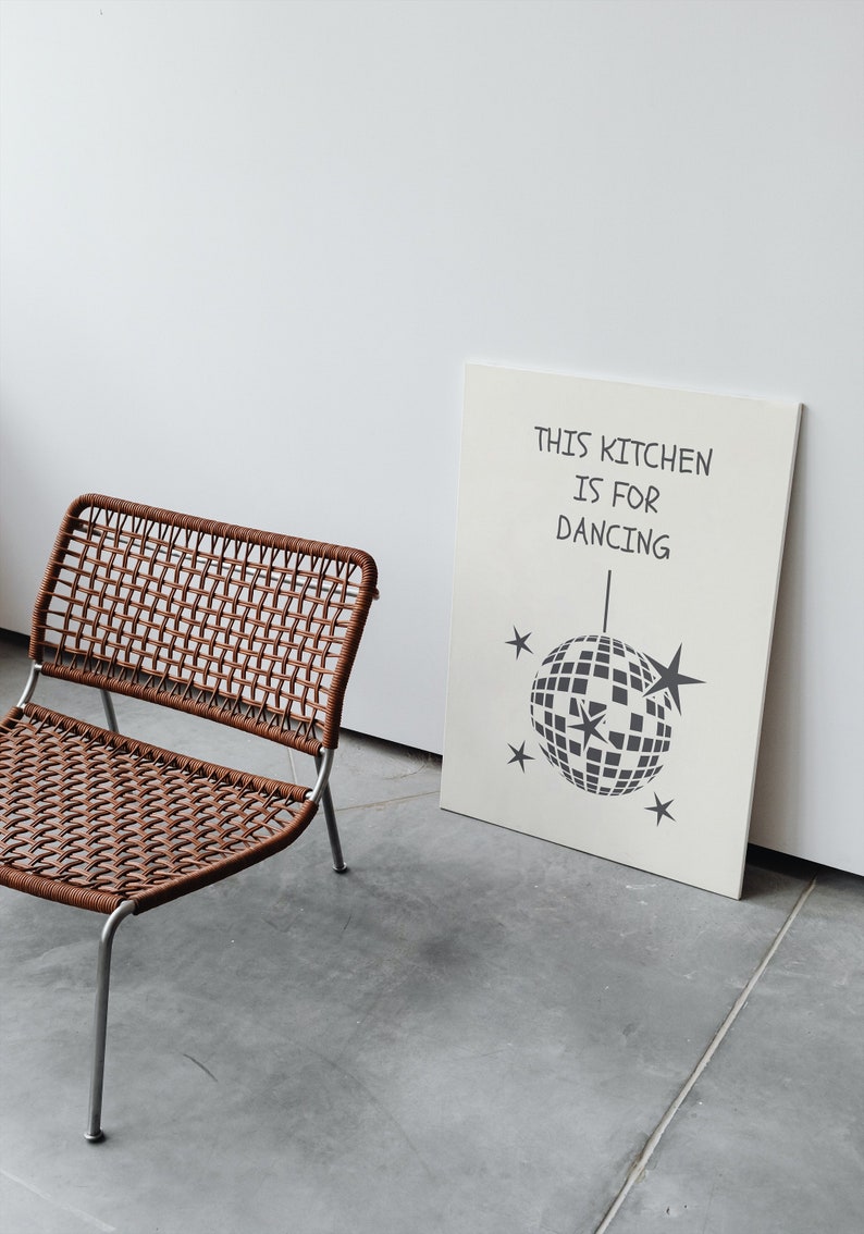 This Kitchen is for Dancing Print, Disco Ball Wall Art, Kitchen Decor ...