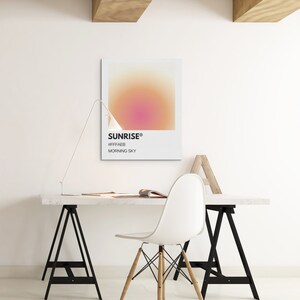 Minimalist Sunrise Poster | Beach Tropical Sun Wall Art | Pink Sky ...
