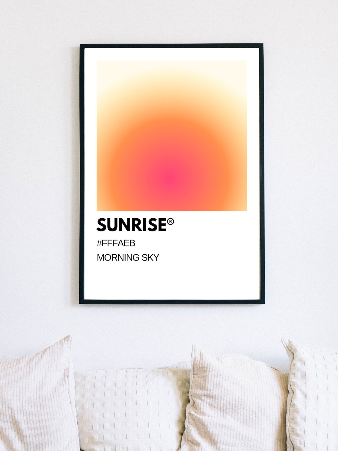 Minimalist Sunrise Poster | Beach Tropical Sun Wall Art | Pink Sky ...