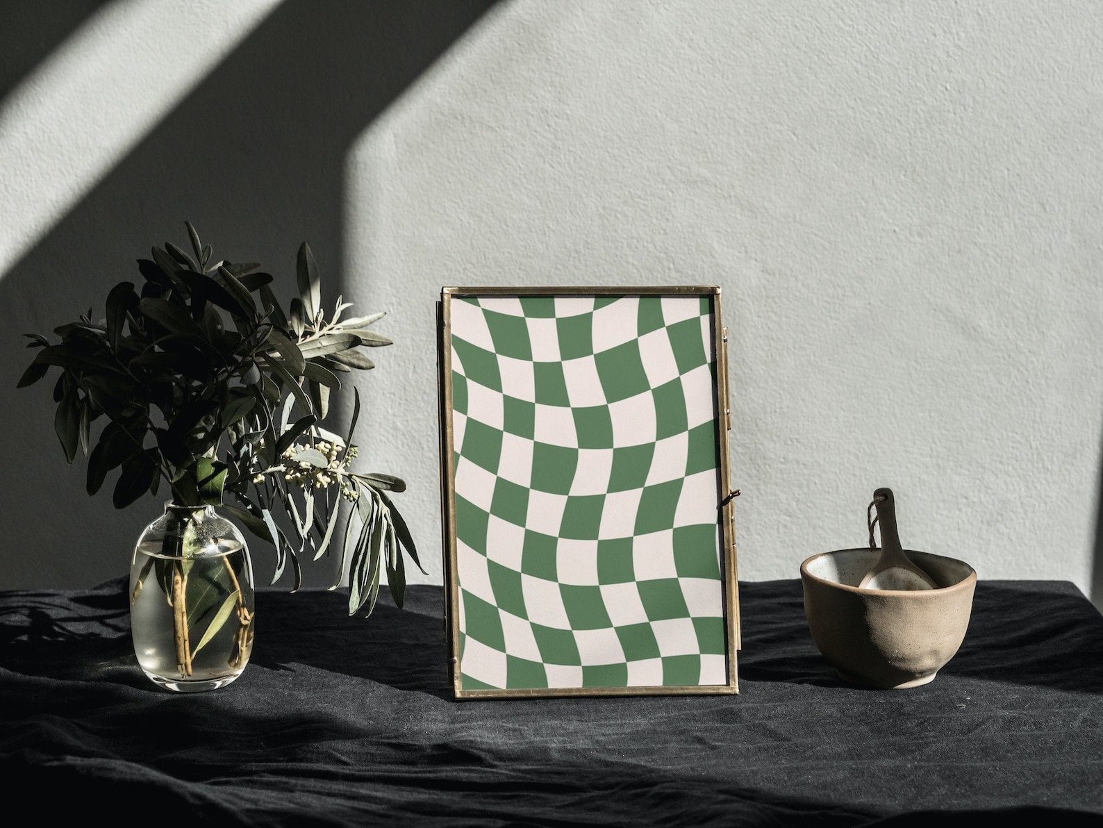 Sage Green Checkered Poster Funky Wall Art Digital Download Trendy ...