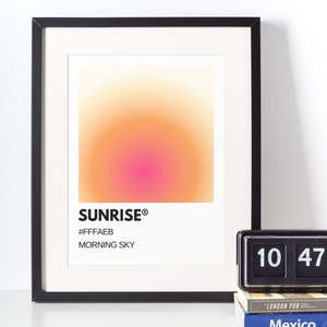 Minimalist Sunrise Poster | Beach Tropical Sun Wall Art | Pink Sky ...
