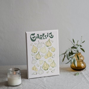 Garlic Wall Art, Garlic Girl Poster Kitchen Decor, Funky Vegetable ...