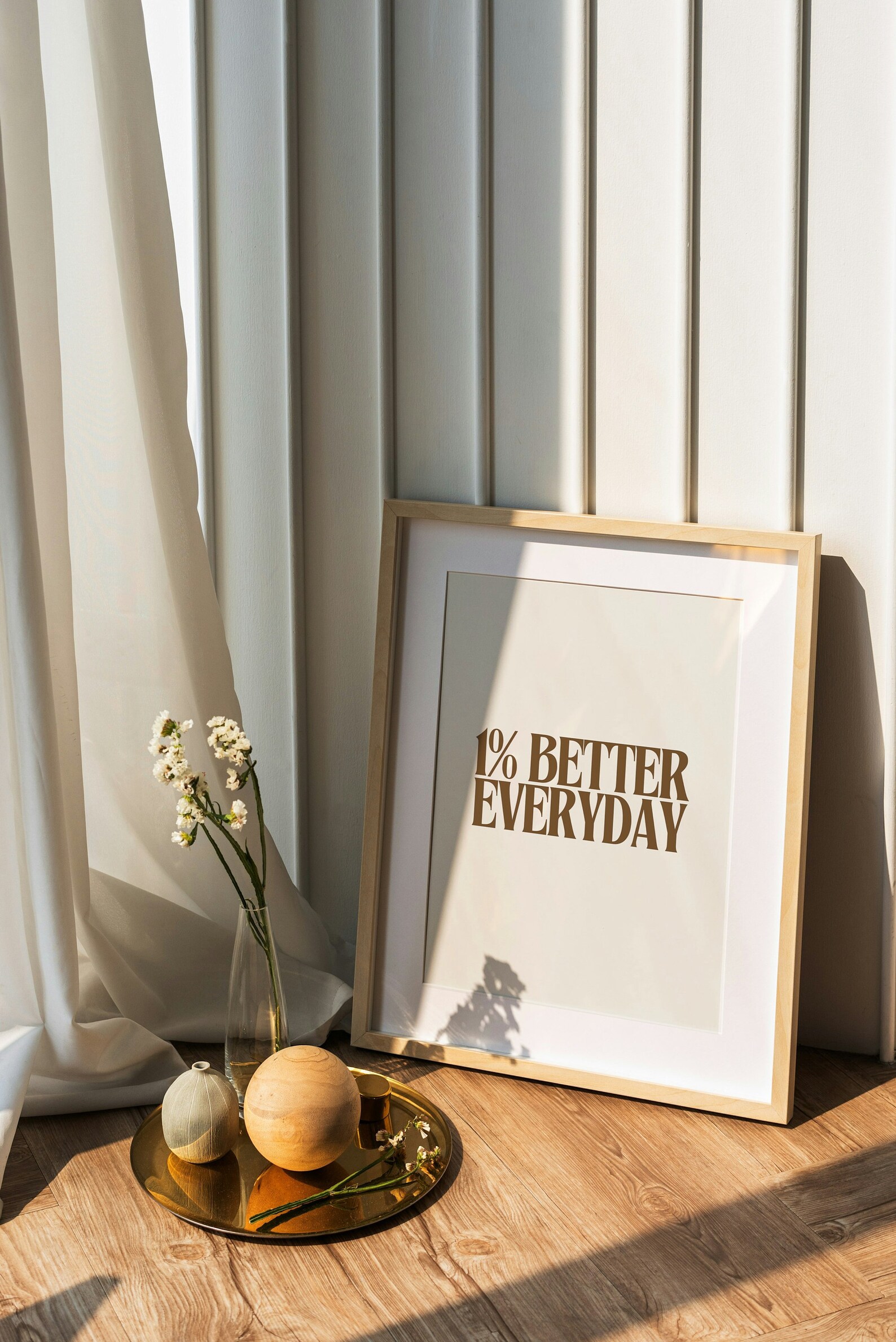 1% Better Everyday Digital Poster, Positive Thinking Wall Art, Self ...