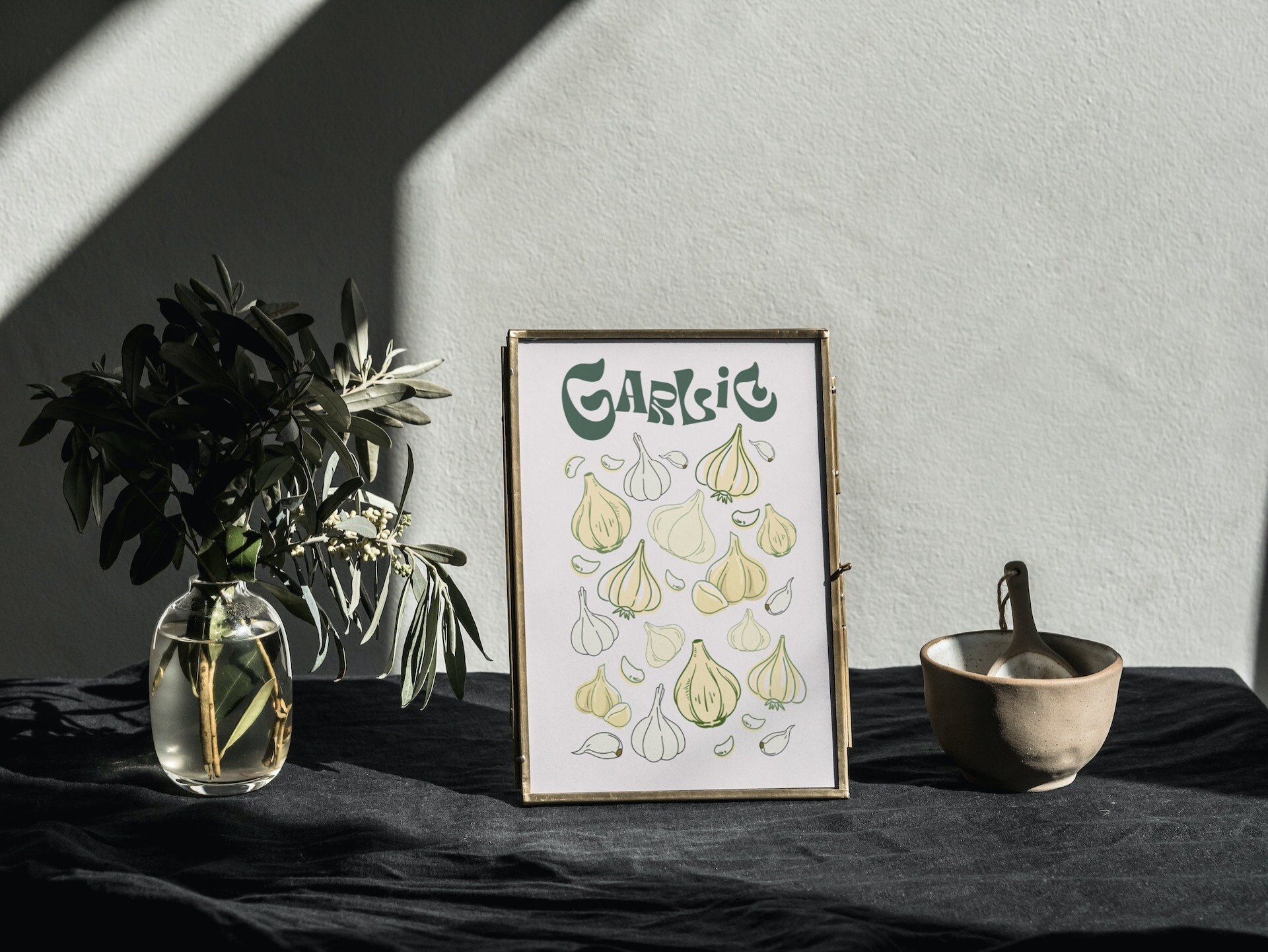 Garlic Wall Art, Garlic Girl Poster Kitchen Decor, Funky Vegetable ...