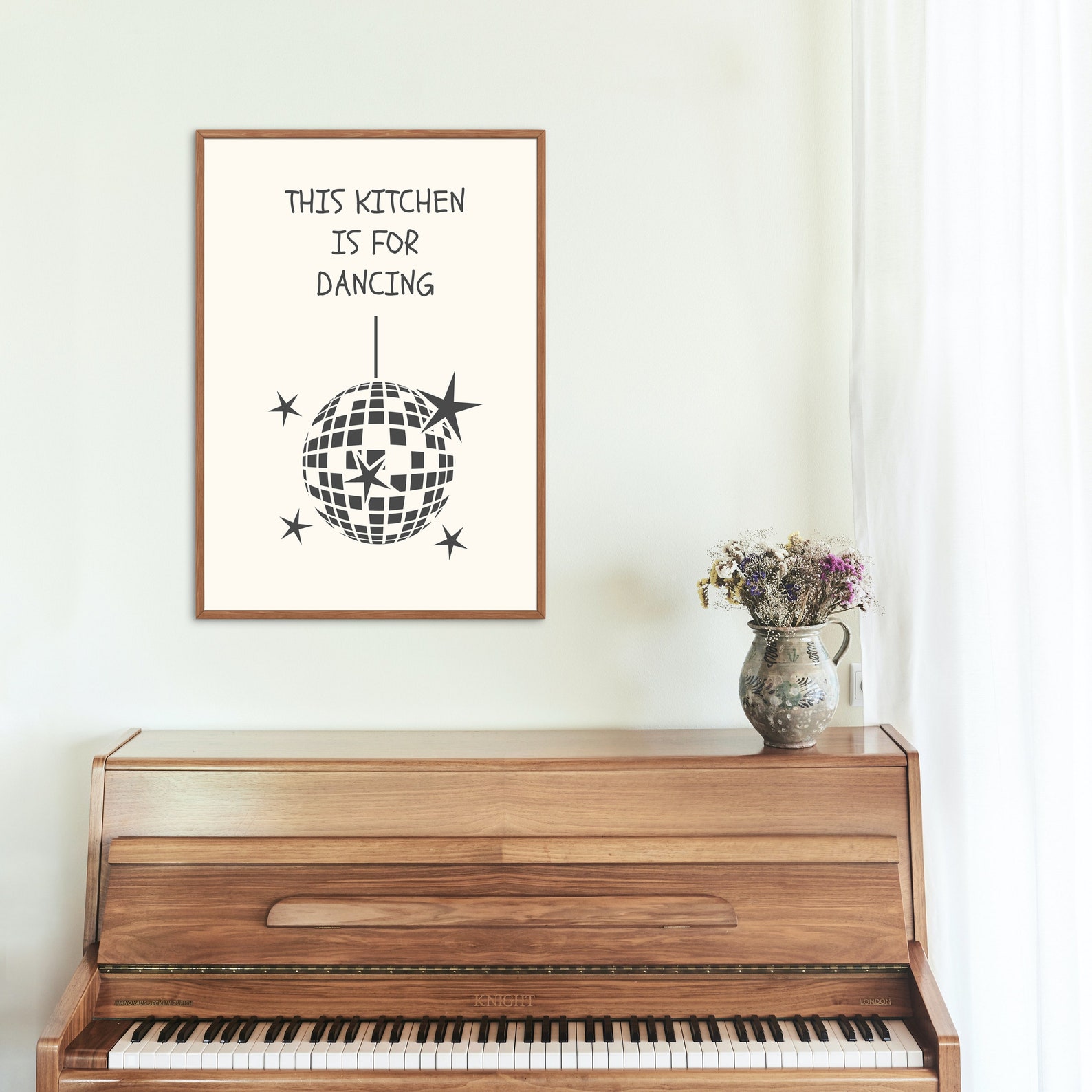 This Kitchen is for Dancing Print, Disco Ball Wall Art, Kitchen Decor ...