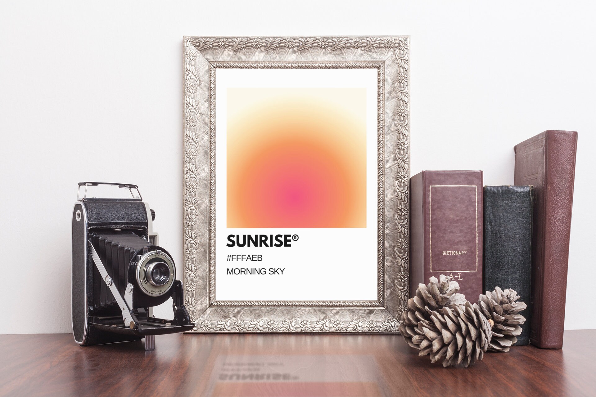 Minimalist Sunrise Poster Beach Tropical Sun Wall Art Pink Sky Print ...