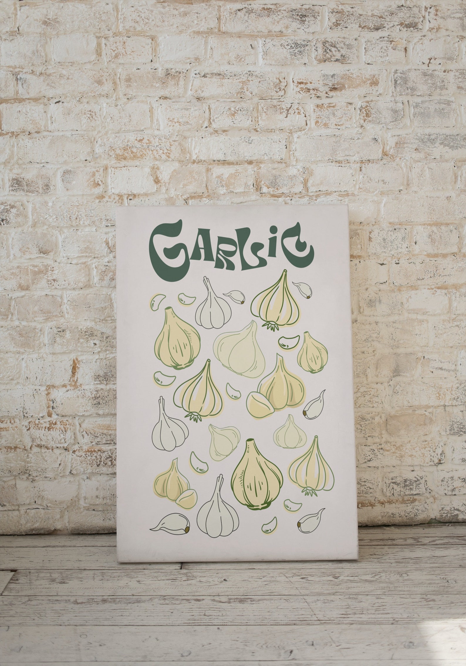 Garlic Wall Art, Garlic Girl Poster Kitchen Decor, Funky Vegetable ...