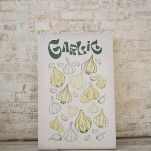 Garlic Wall Art, Garlic Girl Poster Kitchen Decor, Funky Vegetable ...