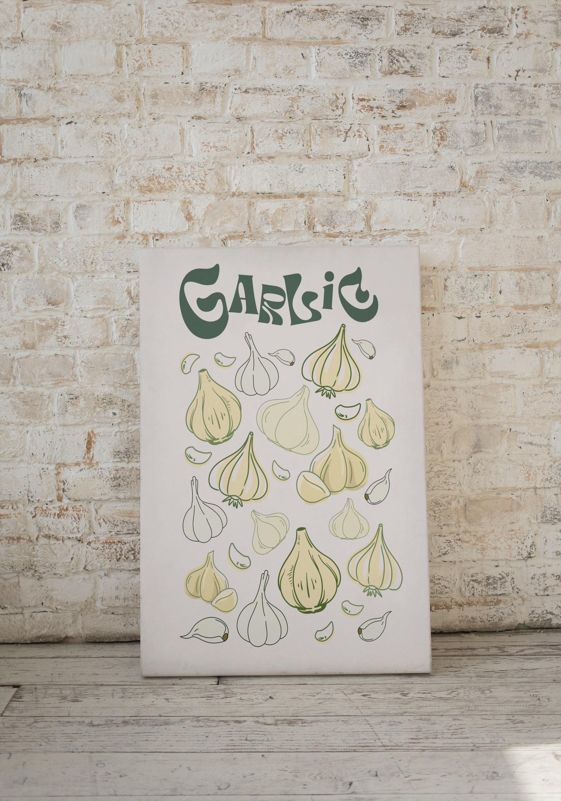 Garlic Wall Art, Garlic Girl Poster Kitchen Decor, Funky Vegetable ...
