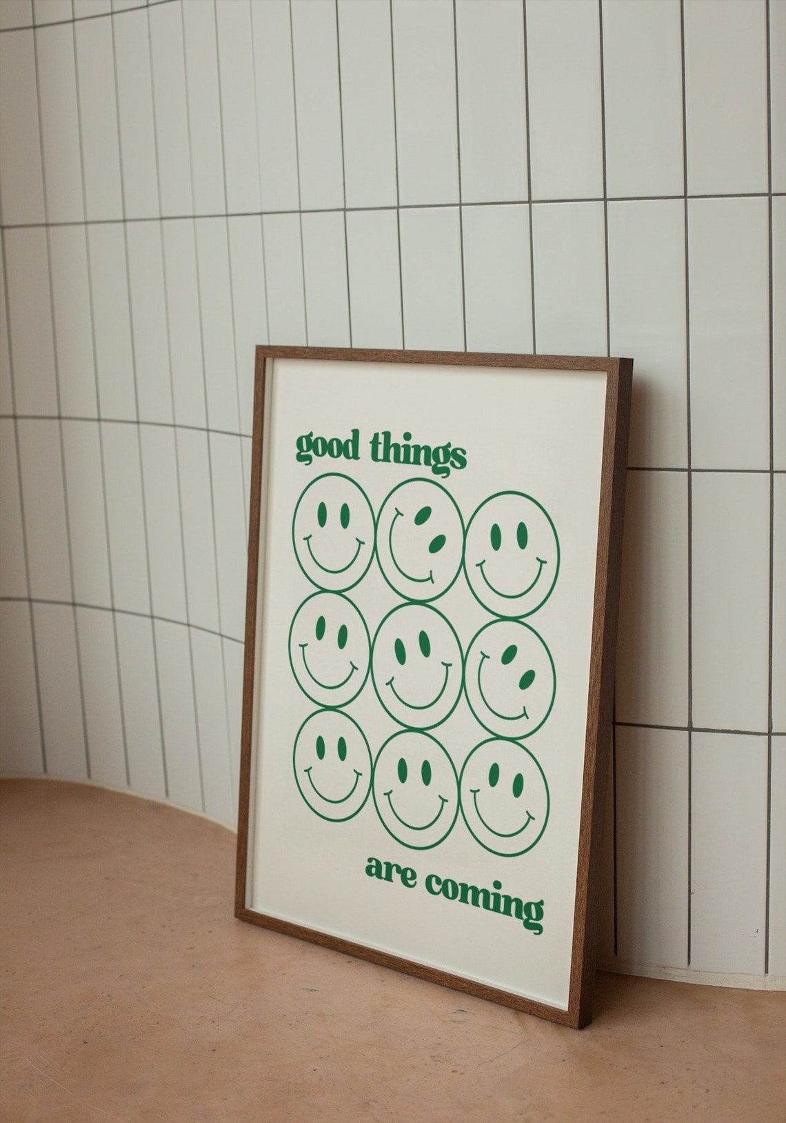 Good Things Are Coming Poster, Green Positive Thinking Wall Art ...
