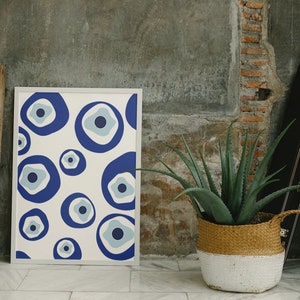 Evil Eye Art Print | Evil Eye Poster | Blue Evil Eye | Protection ...