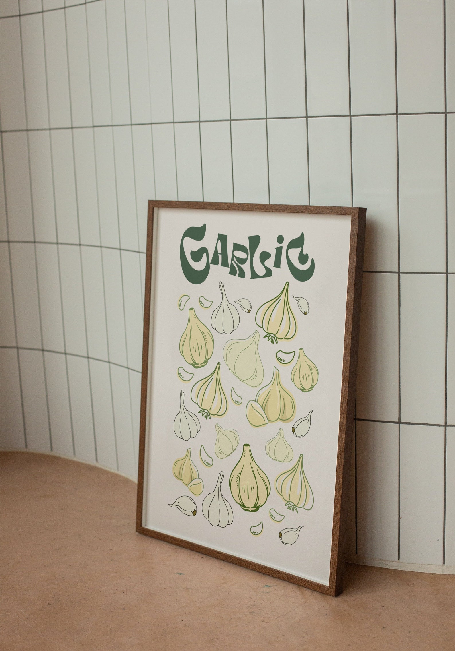 Garlic Wall Art, Garlic Girl Poster Kitchen Decor, Funky Vegetable ...