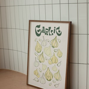 Garlic Wall Art, Garlic Girl Poster Kitchen Decor, Funky Vegetable ...