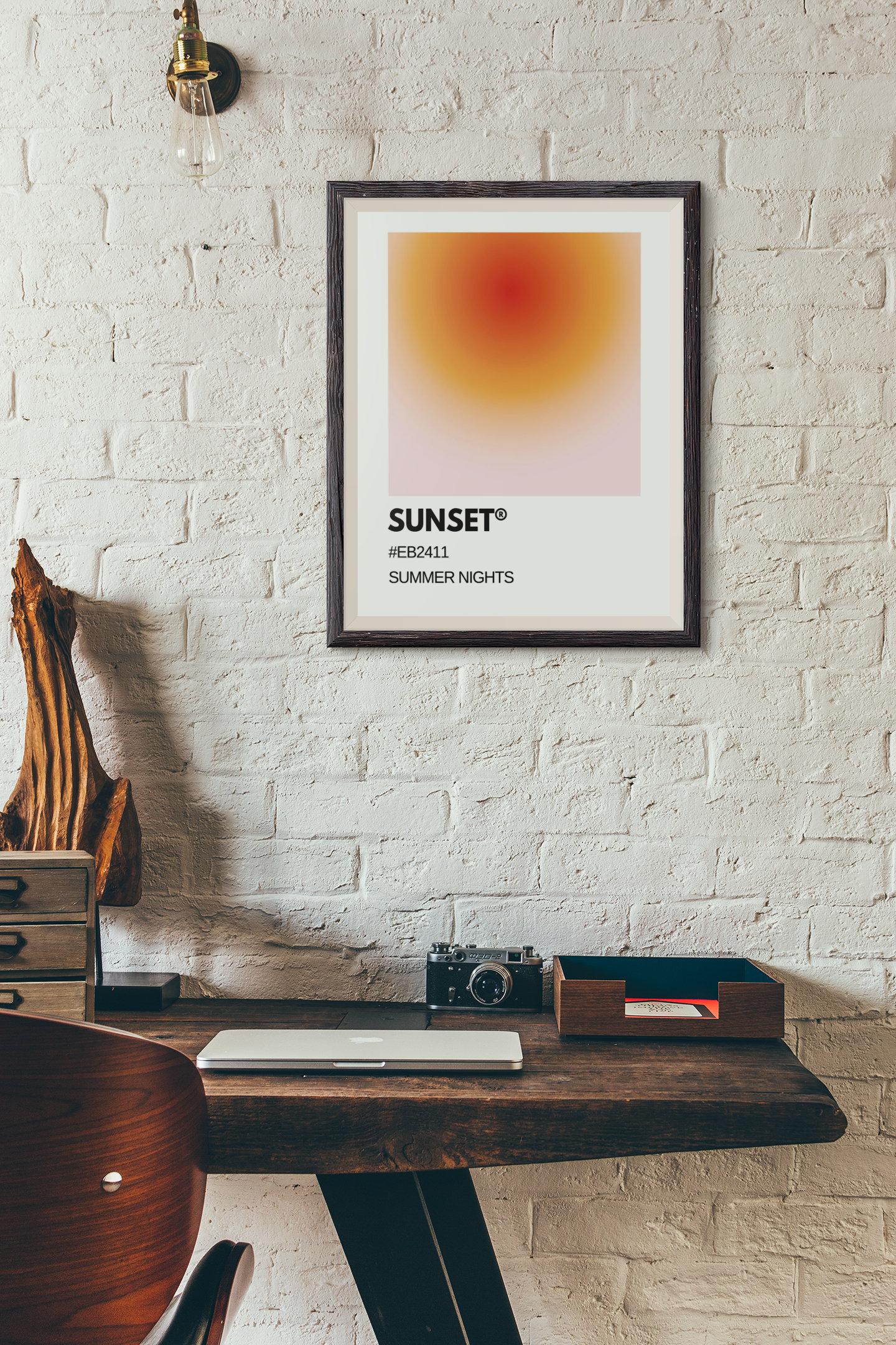 Minimalist Sunset Poster | Beach Tropical Sun Wall Art | Pink Sky Print ...