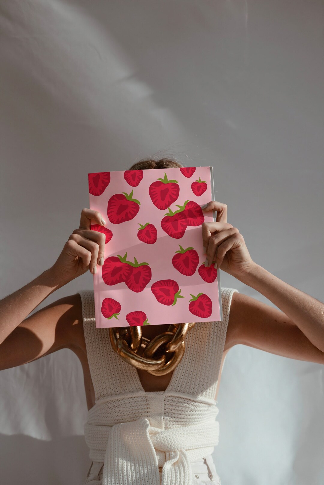 Strawberries Wall Art, Strawberry Poster Kitchen Decor, Funky Fruit ...