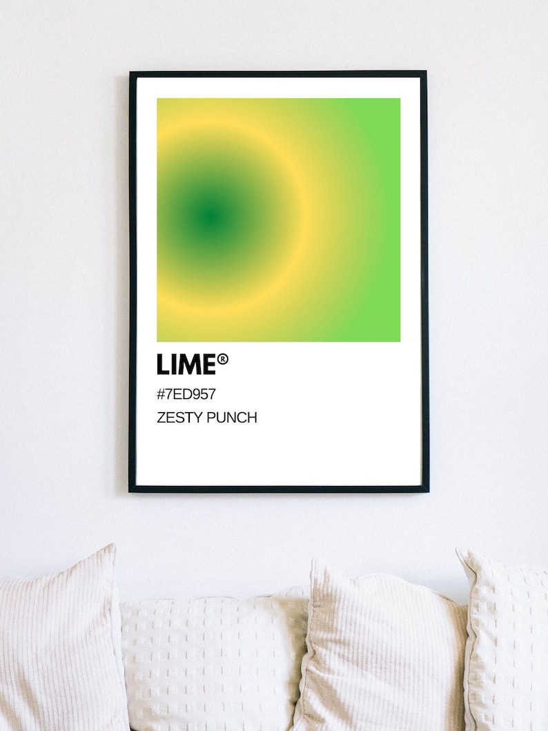Lime Green Minimalist Poster | Kitchen Wall Art | Bright Green Print ...