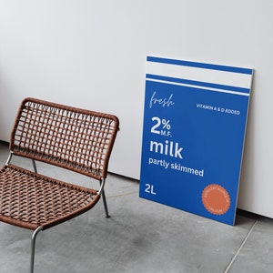 Milk Poster | Canadian Bagged Milk Print | 2% Milk Wall Art | Kitchen ...