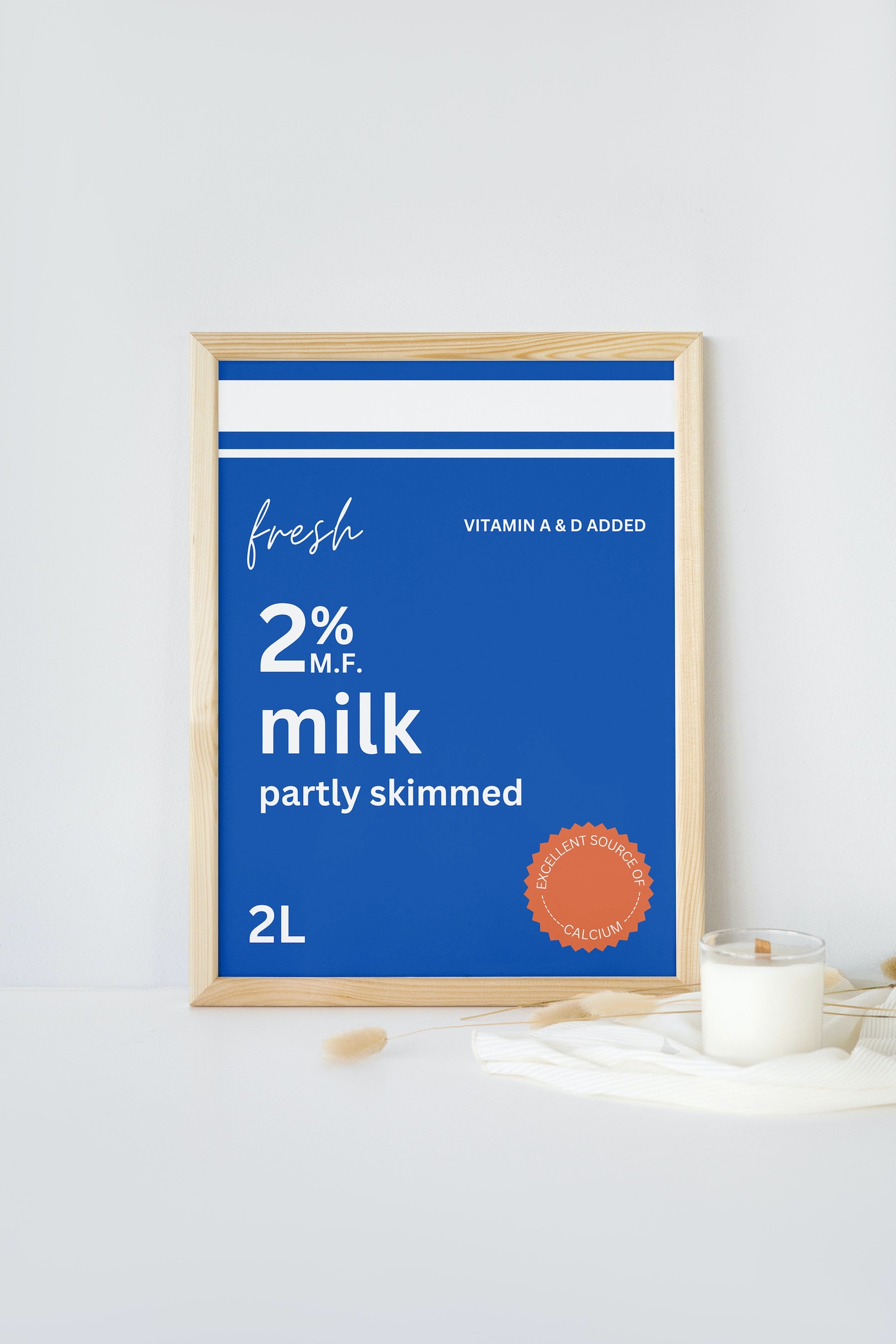 Milk Poster | Canadian Bagged Milk Print | 2% Milk Wall Art | Kitchen ...