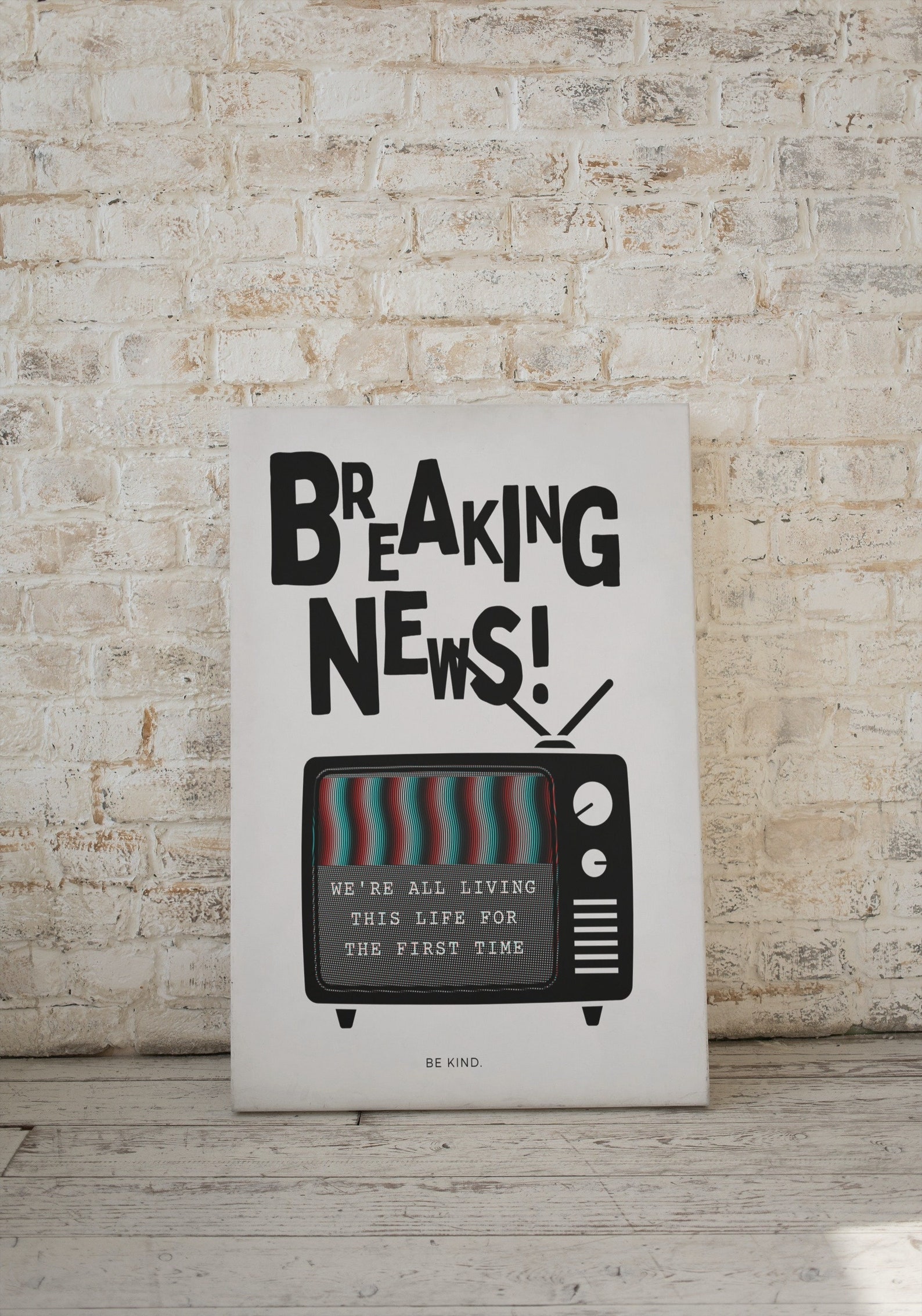 Retro Breaking News Print, Vintage Newspaper Poster, Be Kind Newspaper ...