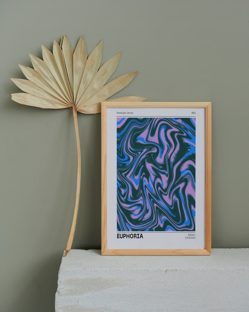 Euphoria Aura Poster Retro Gradient Poster Purple Blue - Etsy