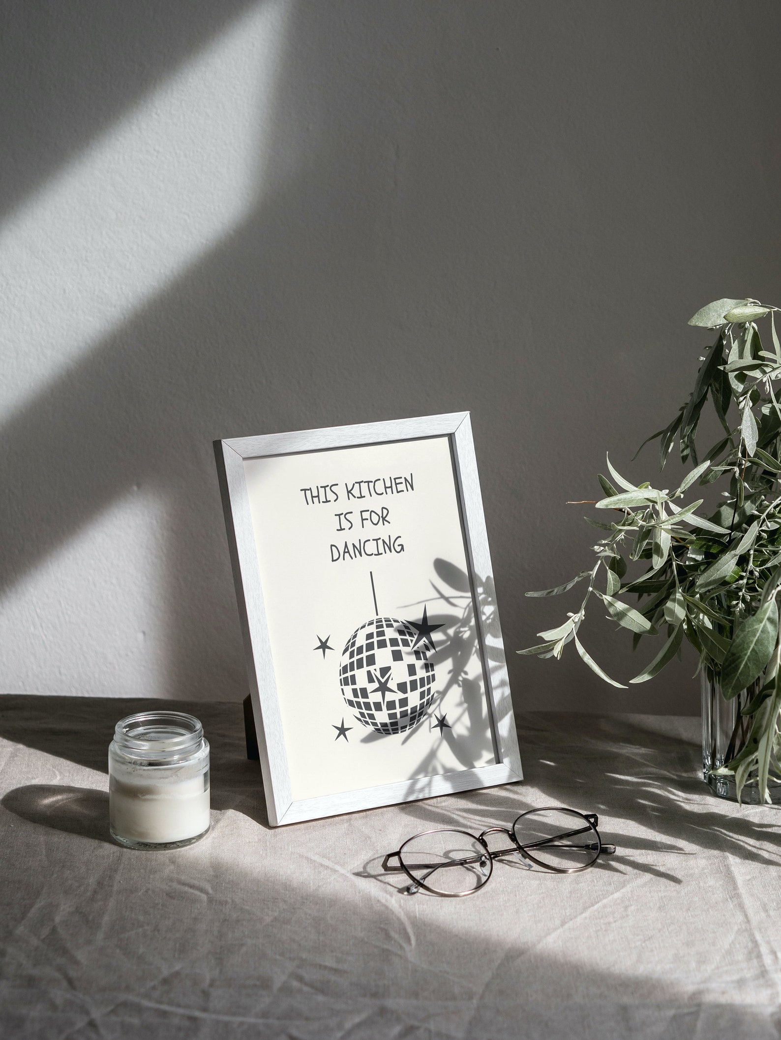 This Kitchen is for Dancing Print, Disco Ball Wall Art, Kitchen Decor ...