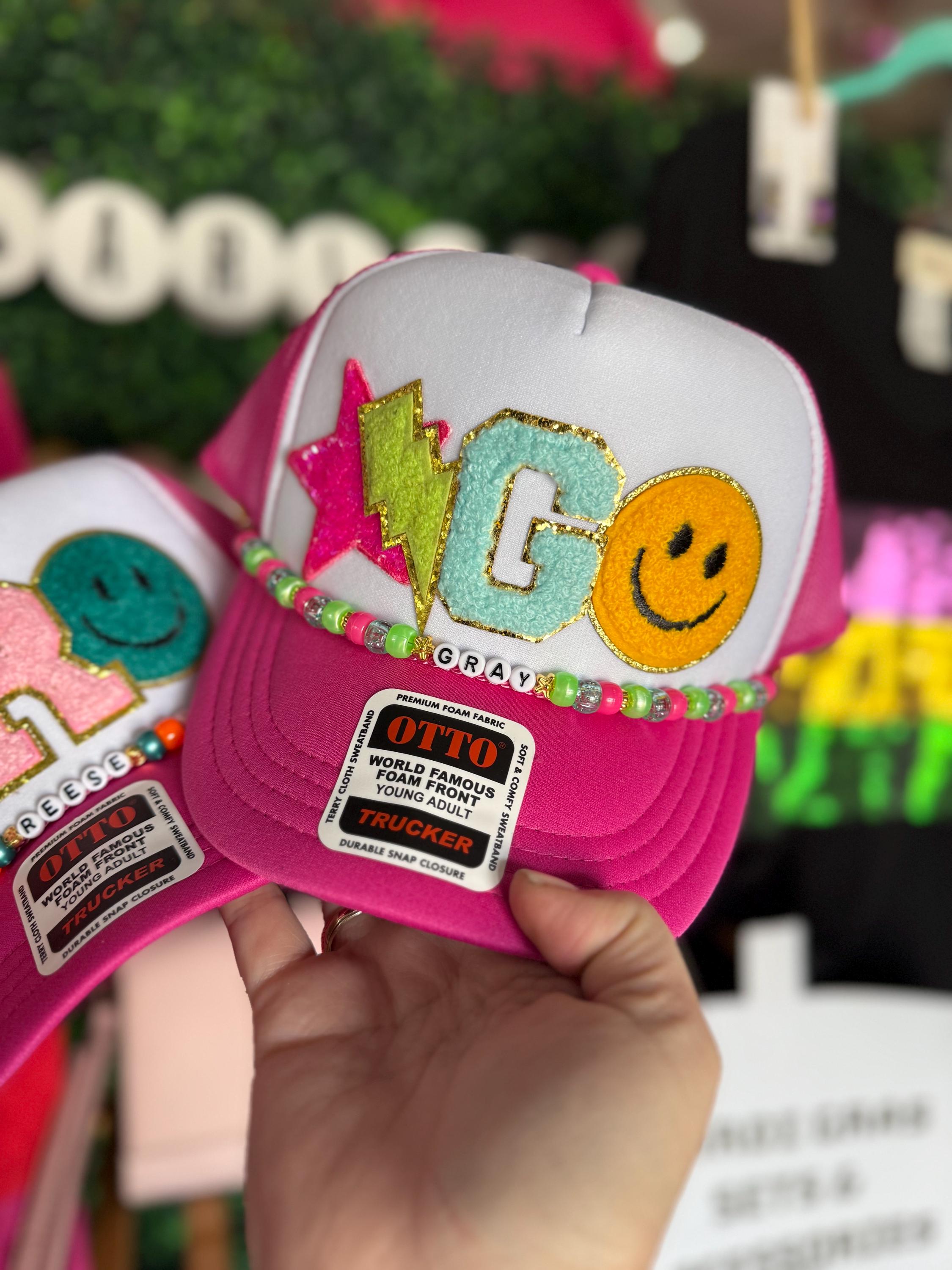 Set of TWO YOUTH Fully Custom Trucker Hats for Bestie Bear Friends or ...
