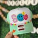 YOUTH Initial & Smiley on Mint Trucker Hat With Custom Chain Snap-back ...