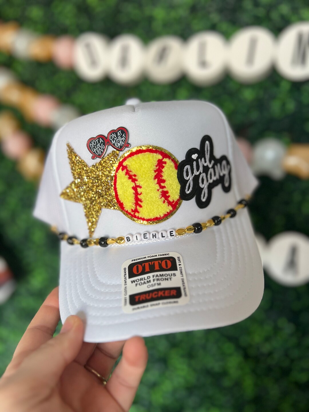 Softball Mom Trucker Hat With Custom Chain Mama Snap-back Otto Ball Cap ...