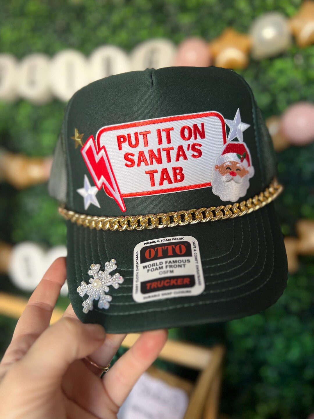 Put It on Santa’s Tab Christmas Trendy Trucker Hat With Custom Chain ...
