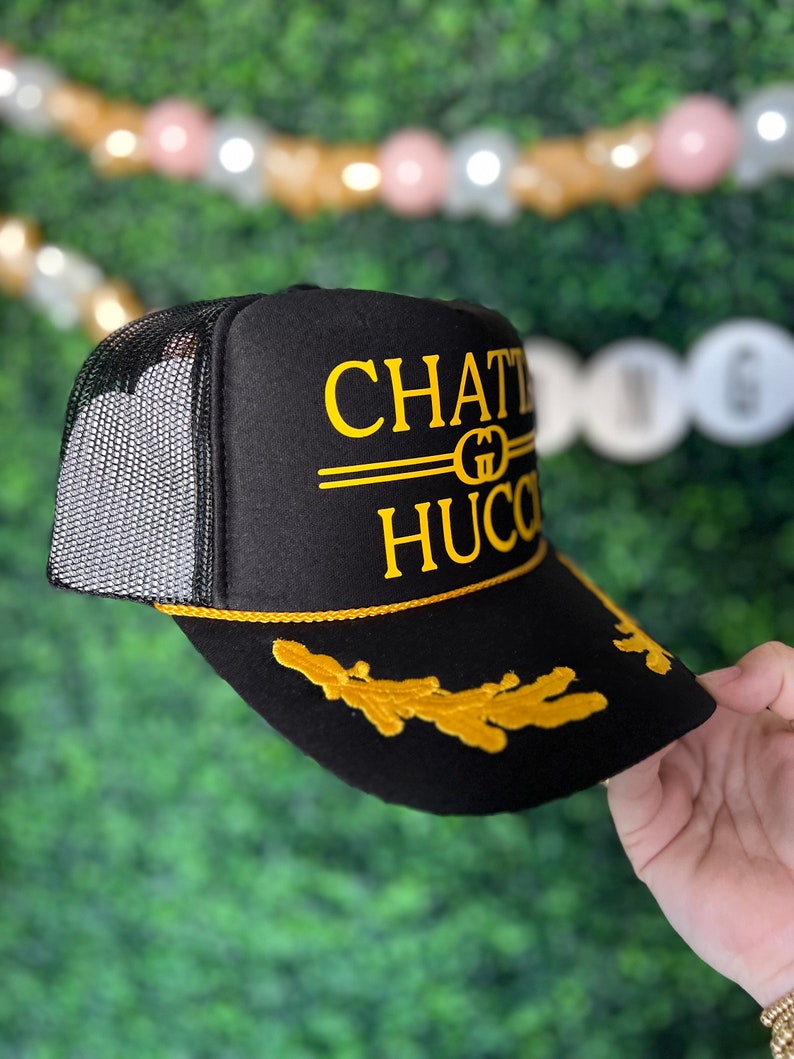 Chattahoochie Trucker Hat With Pearl Chain Lake Beach River Bougie Babe ...