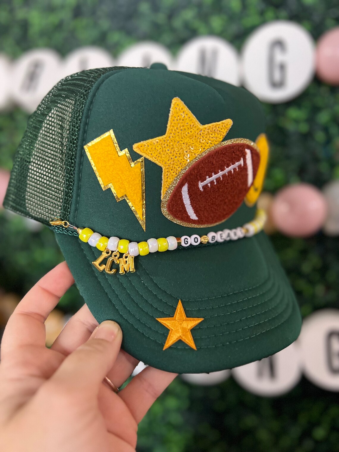 Football Mama Trucker Hat With Custom Mascot Chain High School Spirit ...