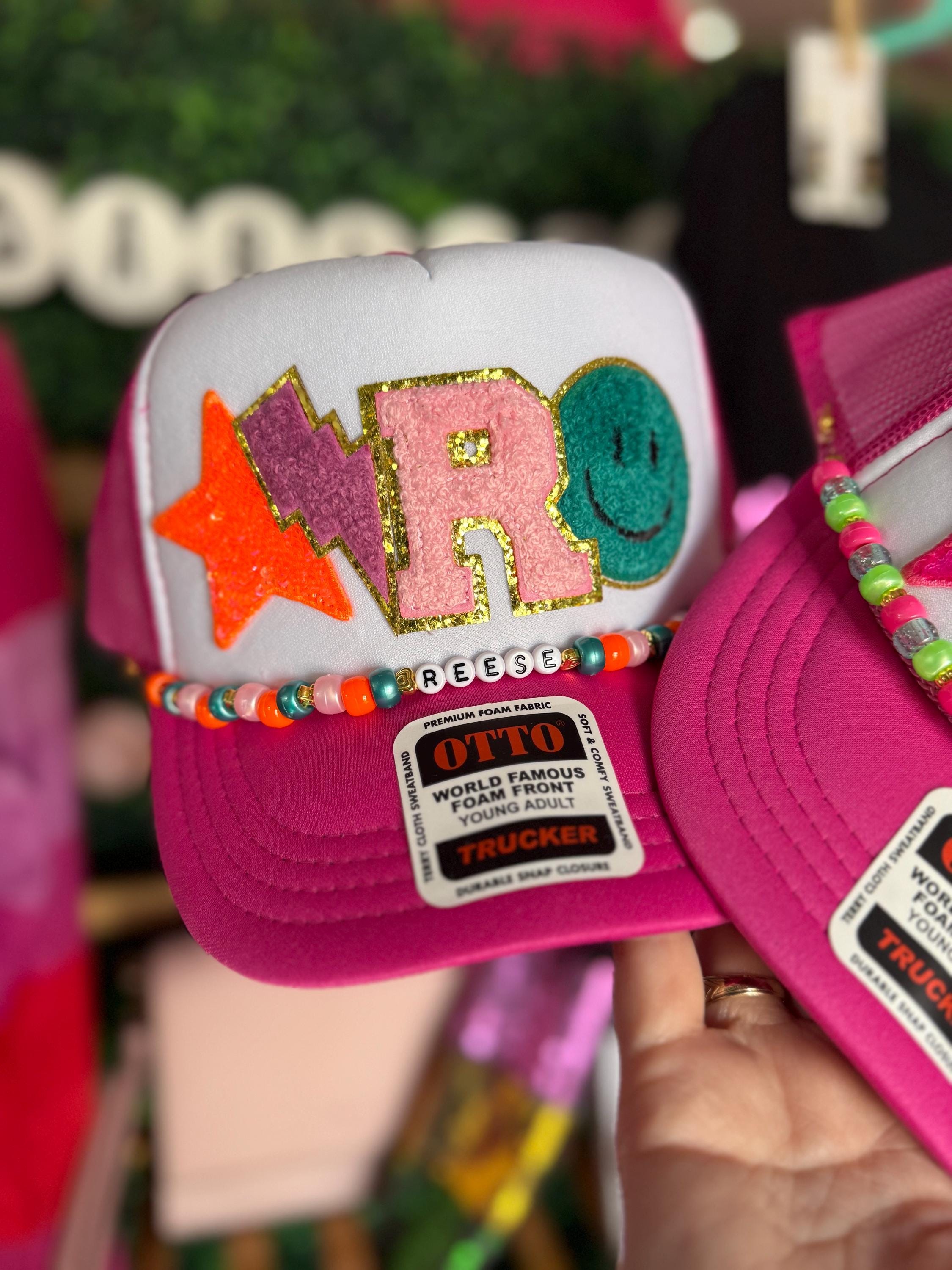 Set of TWO YOUTH Fully Custom Trucker Hats for Bestie Bear Friends or ...