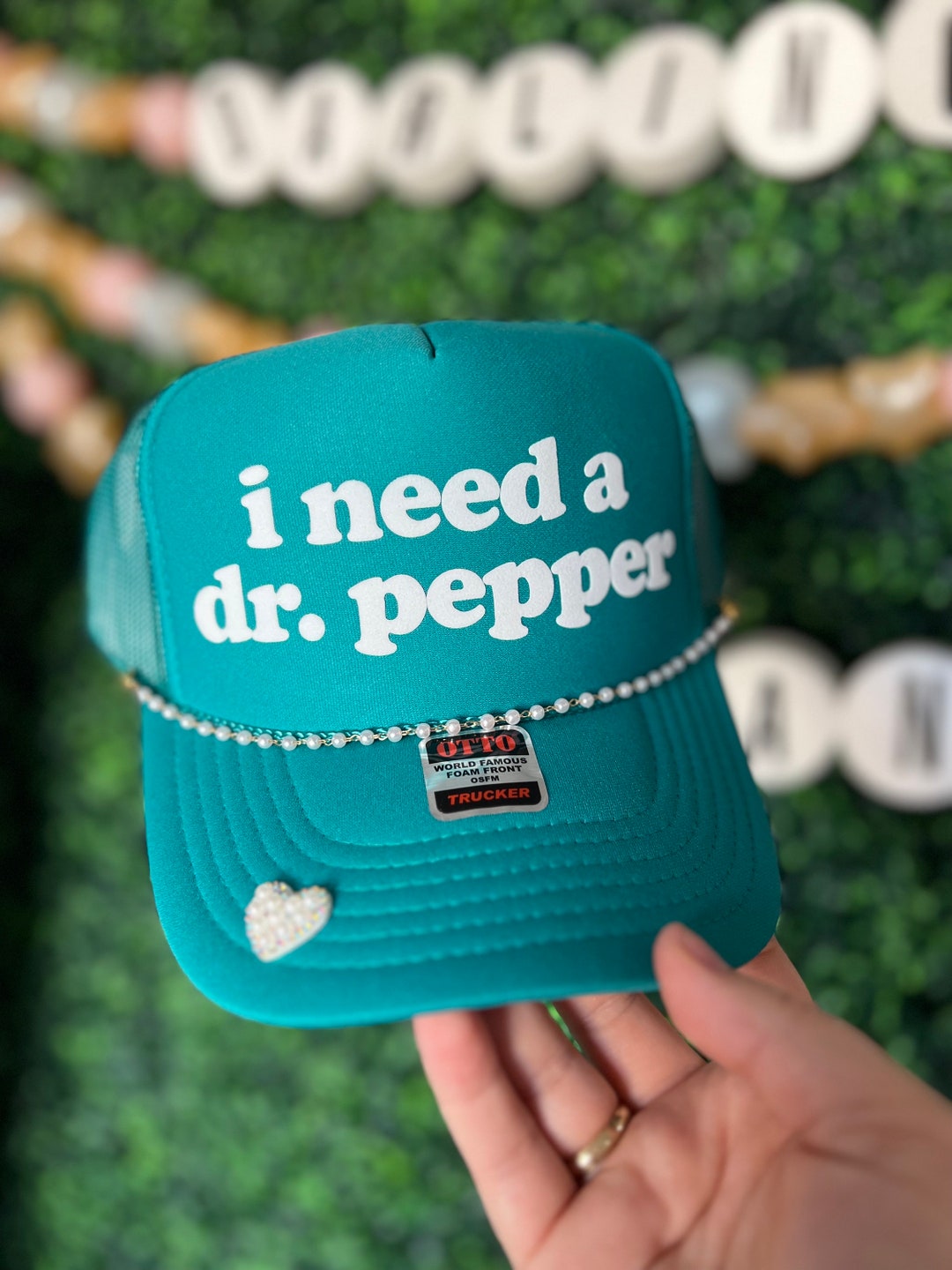 I Need A Dr. Pepper Trucker Hat With Pearl Chain Snap-back Otto Ball ...