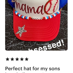 Baseball Softball Mom Trucker Hat With Custom Chain T-ball Mama Snap ...