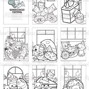 Kawaii Coloring Book: Kawaii Cat, Panda & Desserts - Etsy