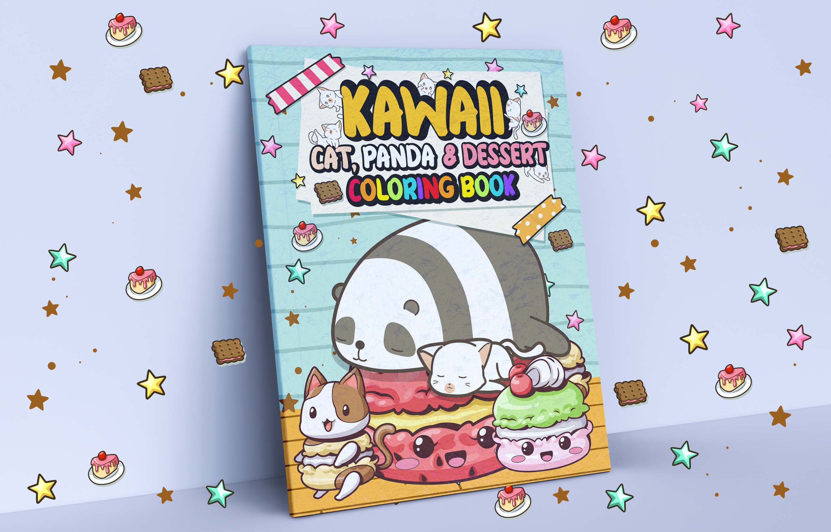Kawaii Coloring Book: Kawaii Cat, Panda & Desserts - Etsy