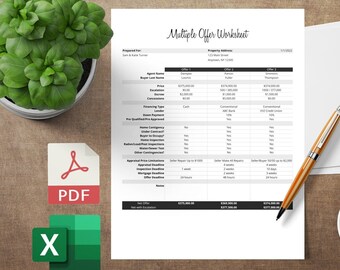 Multiple Offer Spreadsheet - Etsy