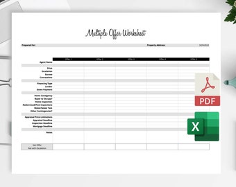 Multiple Offer Spreadsheet - Etsy Australia